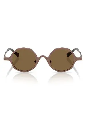 Emporio Armani 41mm Round Frame Sunglasses Matte Bronze/brown