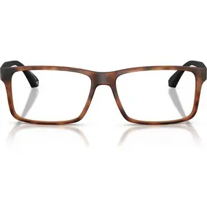 Emporio Armani 56mm Rectangle Optical Glasses - Matte Havana/demo Lens