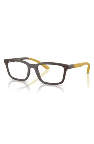 Emporio Armani 56mm Rectangle Eyeglasses - Matte Brown/demo Lens