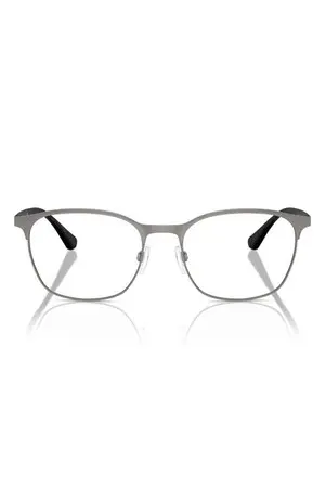 Emporio Armani 54mm Oval Optical Glasses - Matte Gunmetal/demo Lens