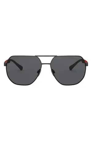 Emporio Armani 61mm Square Sunglasses - Matte Black/grey