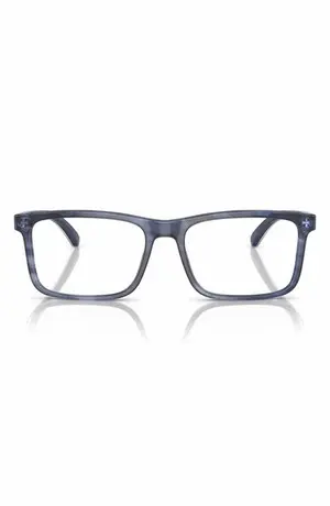 Emporio Armani 54mm Pillow Eyeglasses - Blue/top Smoke/demo Lens