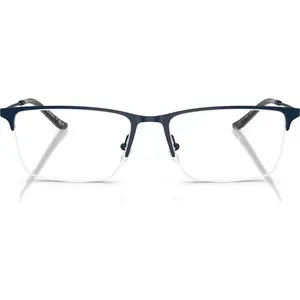 Emporio Armani 57mm Rectangle Optical Glasses - Matte Blue/demo Lens
