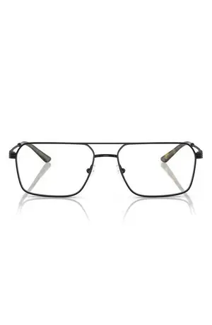 Emporio Armani 57mm Square Eyeglasses - Matte Black/demo Lens