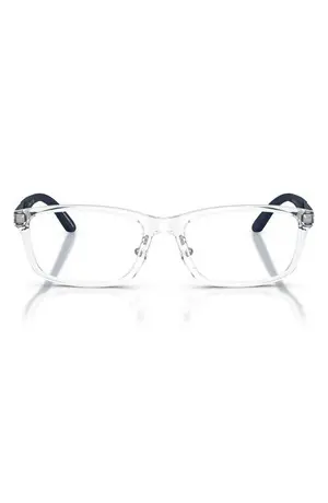 Emporio Armani 47mm Rectangle Eyeglasses - Shiny Crystal/demo Lens