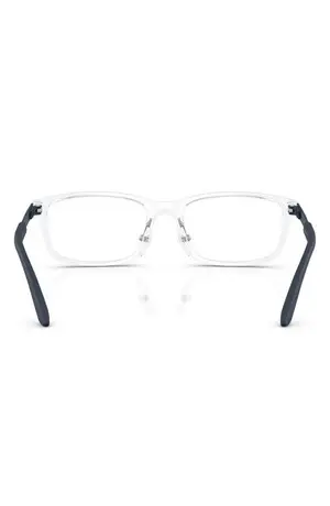 Emporio Armani 47mm Rectangle Eyeglasses - Shiny Crystal/demo Lens