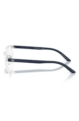 Emporio Armani 47mm Rectangle Eyeglasses - Shiny Crystal/demo Lens
