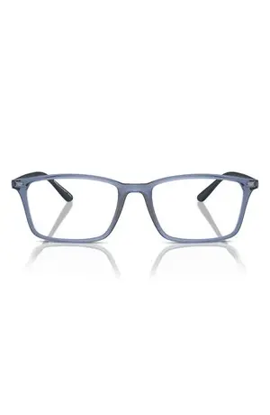Emporio Armani 55mm Rectangle Eyeglasses - Shiny Blue/demo Lens