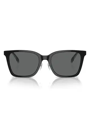 Emporio Armani 55mm Square Sunglasses - Shiny Black/dark Grey
