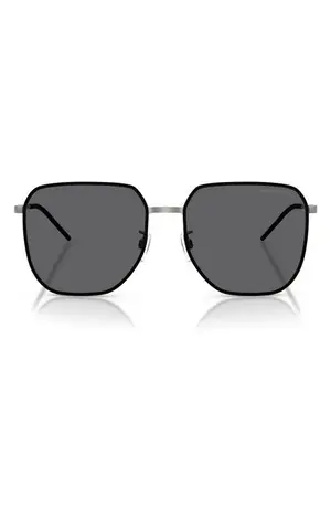Emporio Armani 60mm Polarized Square Sunglasses - Matte Gunmetal/polar Grey