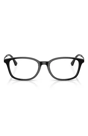 Emporio Armani 52mm Pillow Eyeglasses - Shiny Black/demo Lens