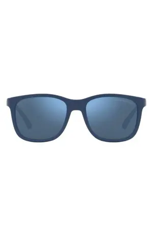 Emporio Armani 49mm Pillow Sunglasses - Blue/dark Blue Mirror Blue