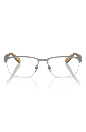 Emporio Armani 56mm Half Rim Eyeglasses - Matte Gunmetal/demo Lens