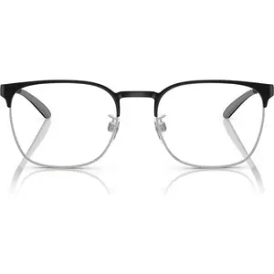 Emporio Armani 55mm Pillow Optical Glasses - Black/silver/demo Lens