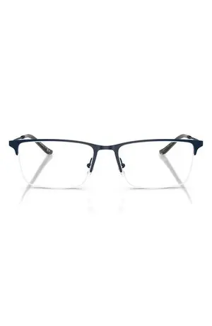 Emporio Armani 55mm Rectangle Optical Glasses - Matte Blue/demo Lens