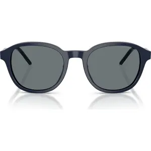 Emporio Armani 51mm Full Rim Sunglasses - Shiny Blue/dark Blue