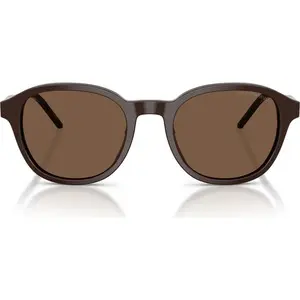 Emporio Armani 51mm Full Rim Sunglasses - Shiny Brown/brown