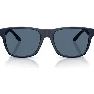 Emporio Armani 56mm Square Sunglasses - Matte Blue/dark Blue