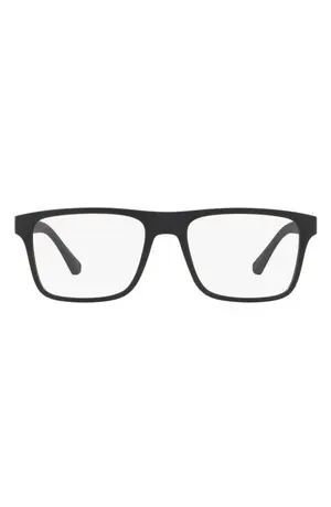 Emporio Armani 52mm Rectangle Eyeglasses - Matte Black/clear