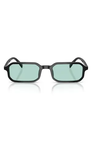 Emporio Armani 54mm Rectangle Sunglasses - Shiny Black/light Azure
