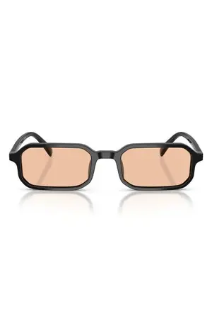 Emporio Armani 54mm Rectangle Sunglasses - Shiny Black/light Orange