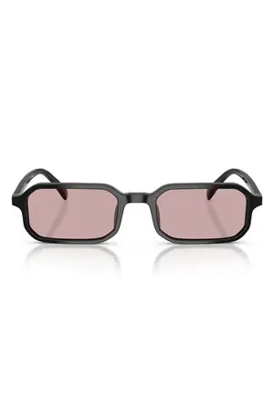 Emporio Armani 54mm Rectangle Sunglasses - Shiny Black/pink