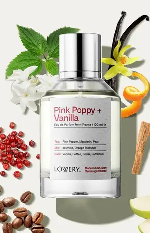 LOVERY Pink Poppy And Vanilla Eau De Parfum Spray - Silver/ White/ Cream/ Black