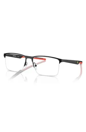 SCUDERIA FERRARI 57mm Rectangle Eyeglasses - Matte Black/demo Lens