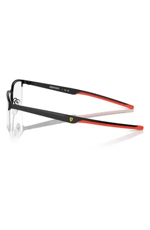 SCUDERIA FERRARI 57mm Rectangle Eyeglasses - Matte Black/demo Lens