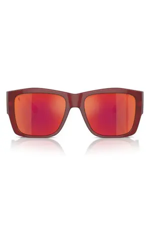 SCUDERIA FERRARI 56mm Square Sunglasses - Red/red