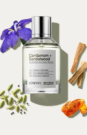 LOVERY Cardamom Sandalwood Eau De Parfum, Made In Usa - Silver/ White/ Cream/ Black