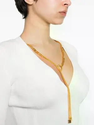 Elisabetta Franchi Ribbed Jumper With Detachable Necklace