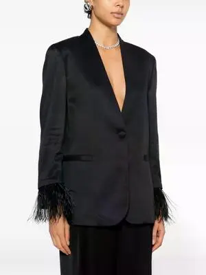 Montedoro Feather-trim Blazer - Blue