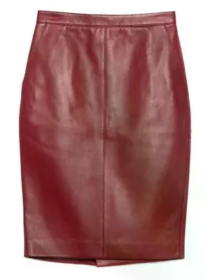 Saint Laurent Cassandre Midi Pencil Skirt - Red