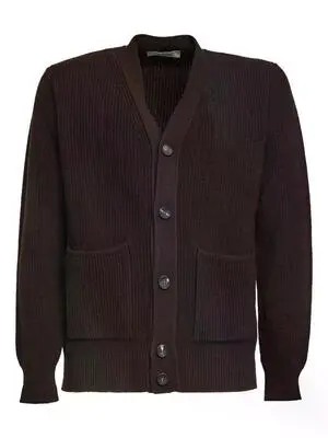 FILIPPO DE LAURENTIIS Ribbed Knit V-neck Cardigan