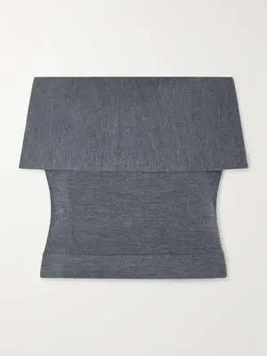Simkhai Callahan Cropped Off-the-shoulder Wool Top