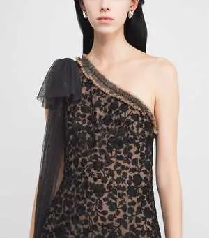 NEEDLE & THREAD Sylvia Rose One-shoulder Maxi Dress