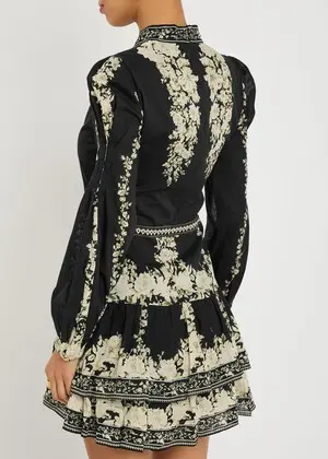 Alice + Olivia Valencia Floral-print Cotton Mini Dress