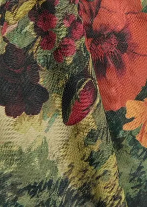 Alice + Olivia Floral-print Mesh Top