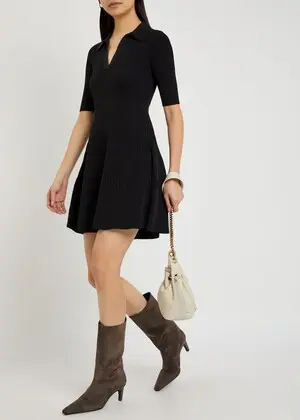 Simkhai Ribbed Knit Mini Polo Dress