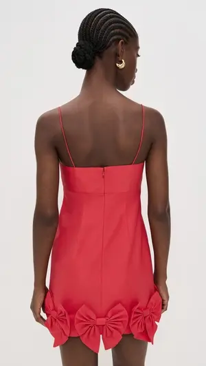 LoveShackFancy Kennedi Dress With Bow Embellishments - Red