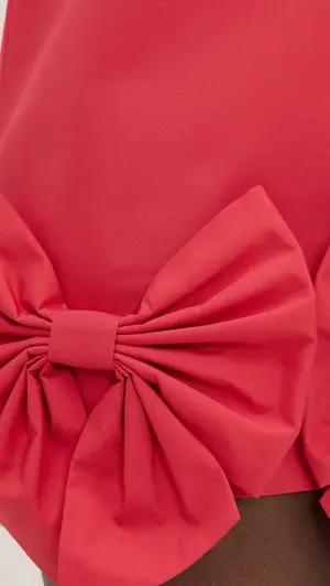 LoveShackFancy Kennedi Dress With Bow Embellishments - Red
