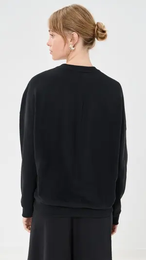 Tibi Lightweight Crewneck Sweatshirt - Black