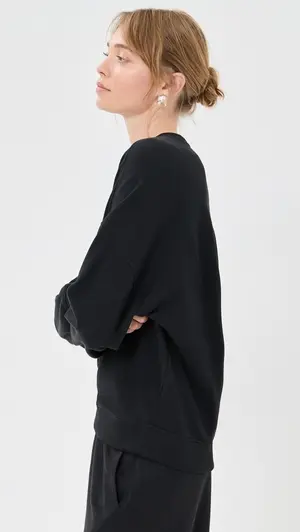 Tibi Lightweight Crewneck Sweatshirt - Black