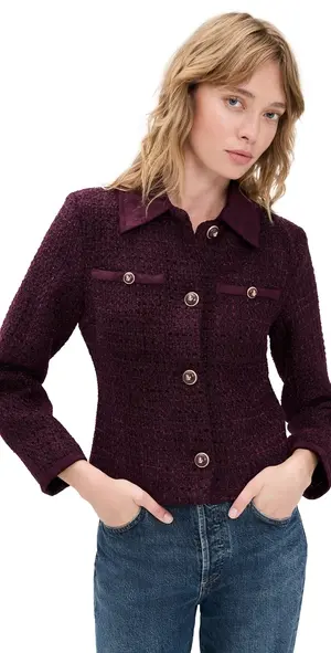 Line & Dot Collared Jackets For Women