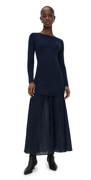 Line & Dot Gemma Mix-media Maxi Dress