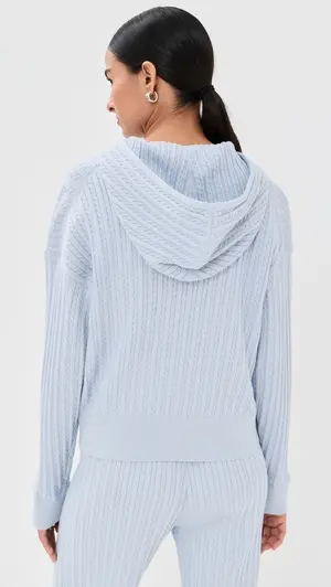 Simkhai Cable Knit Hoodie - Blue Haze