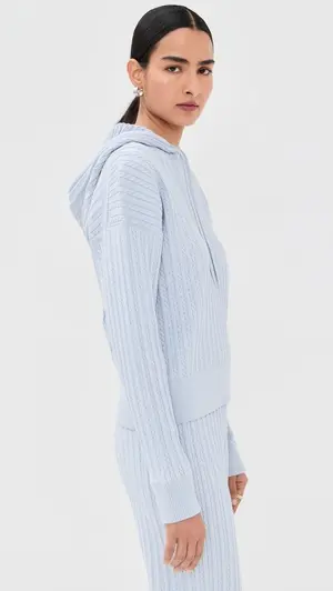 Simkhai Cable Knit Hoodie - Blue Haze