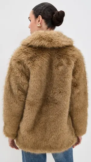 Z Supply Faux Fur Coat With Shawl Collar