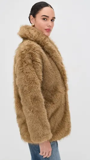 Z Supply Faux Fur Coat With Shawl Collar